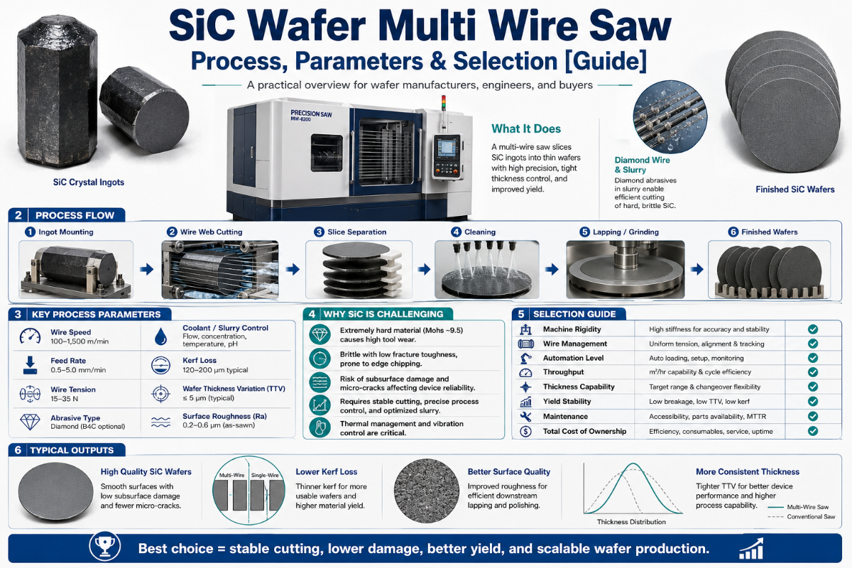 Sierra de alambre múltiple SiC Wafer: proceso, parámetros y selección ...