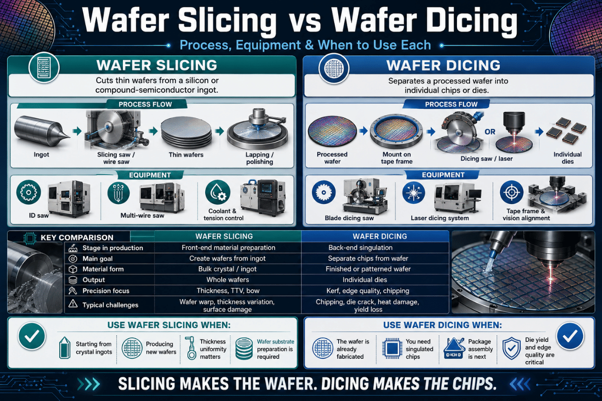 Wafer Slicing vs Wafer Dicing: Process, Equipment & When to Use Each ...