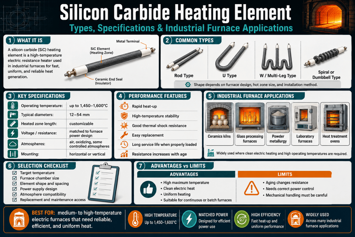 Silicon Carbide Heating Element: Types, Specifications & Industrial ...